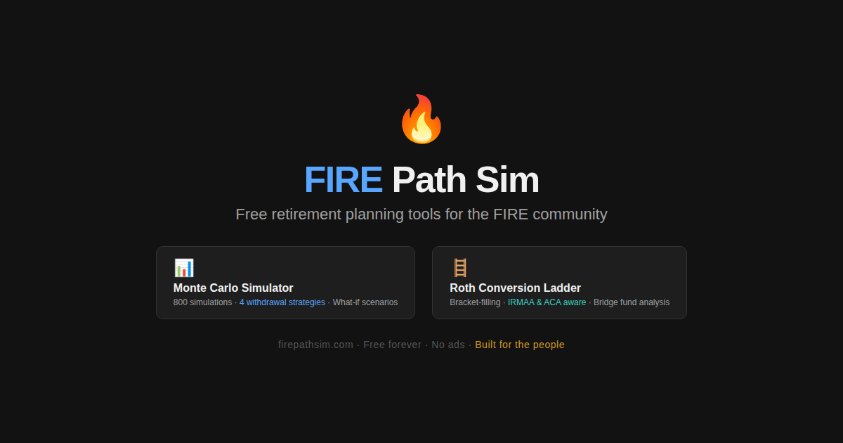 Fire Path Sim - Free FIRE Retirement Planning Tools